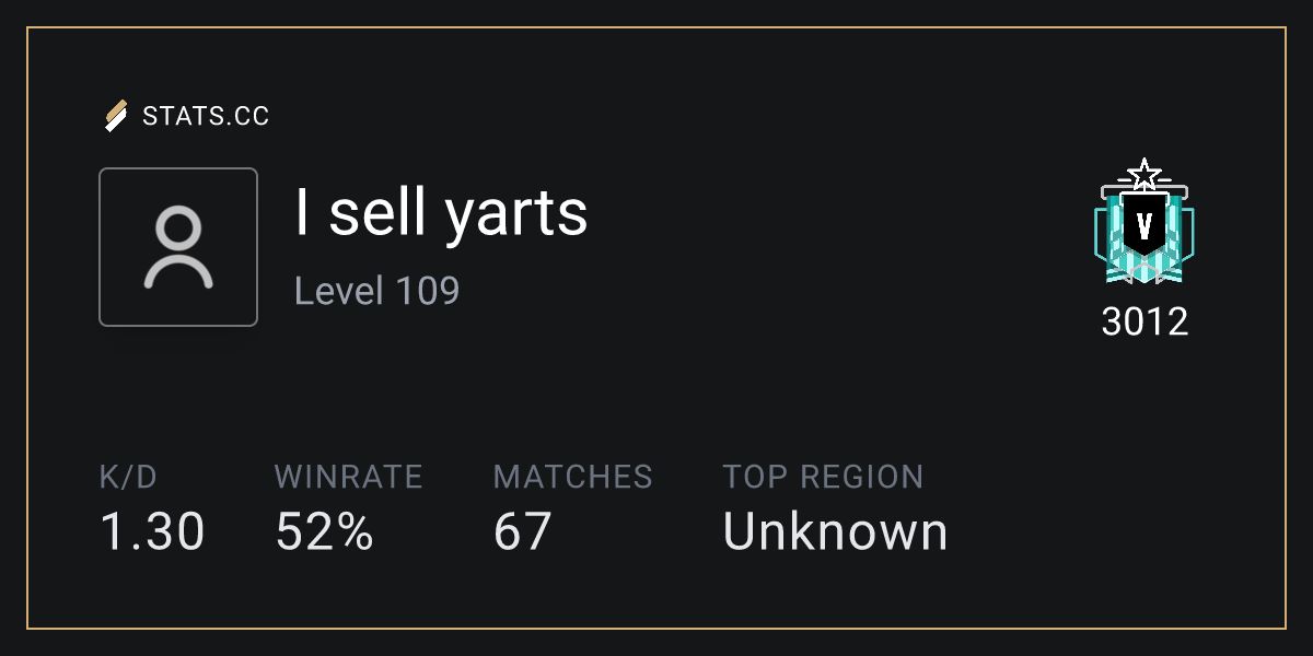 Siege Stats - Stats.CC I sell yarts - Rainbow Six Siege Player Stats