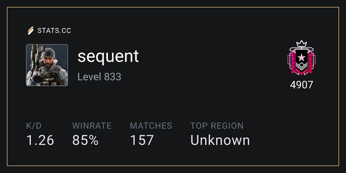 Siege Stats - Stats.CC sequent - Rainbow Six Siege Player Stats