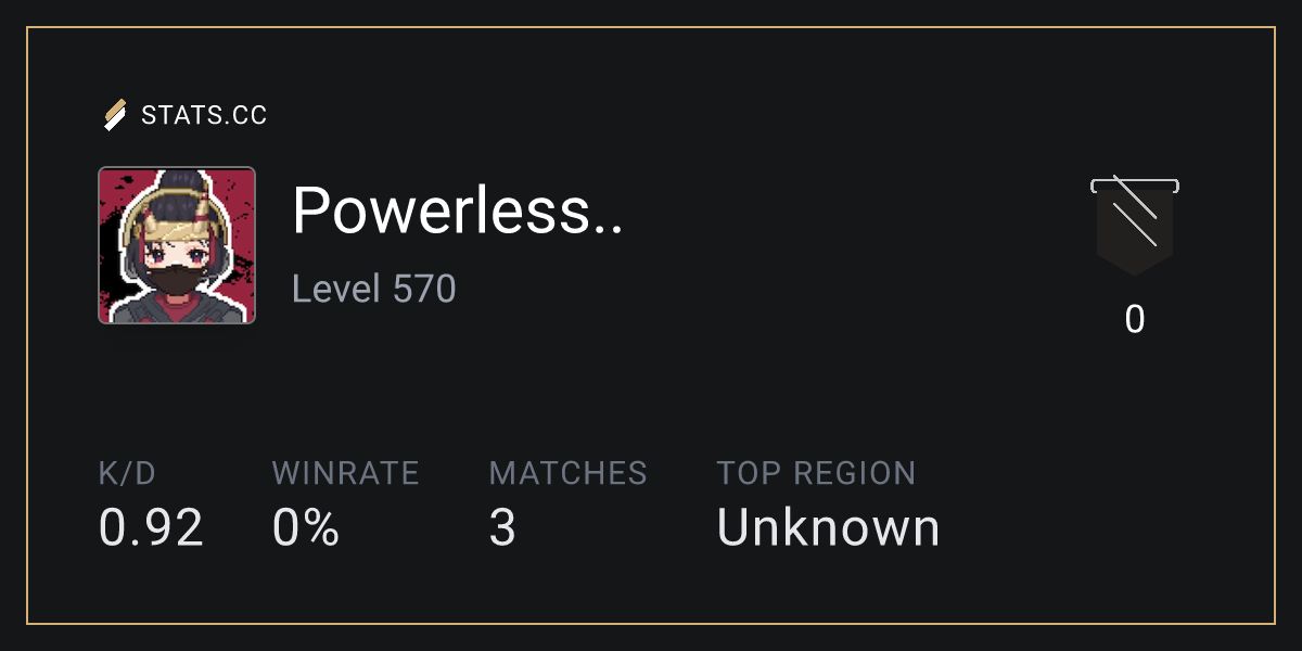 Siege Stats - Stats.CC Powerless.. Seasons - Rainbow Six Siege Player Stats