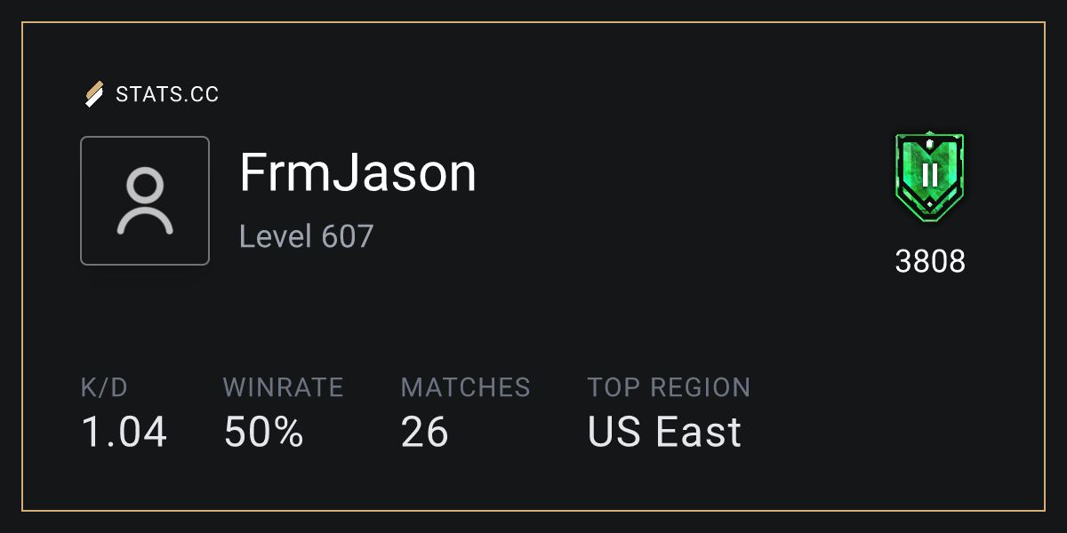 Siege Stats - Stats.CC FrmJason - Rainbow Six Siege Player Stats